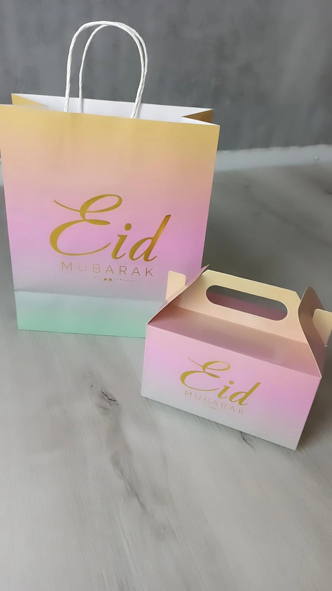 Blush Ombre Eid Mubarak Gift / treat / Party boxes pack of 6 ...